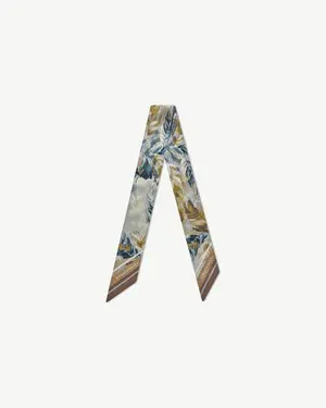 Strathberry Silk Skinny Scarf - Blue