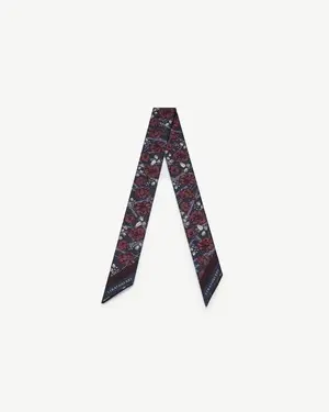 Strathberry Silk Skinny Scarf - Blue