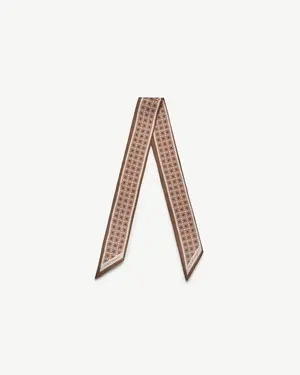 Strathberry Silk Skinny Scarf - Brown