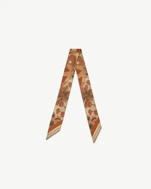 Strathberry Silk Skinny Scarf - Brown