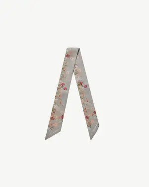 Strathberry Silk Skinny Scarf - Grey