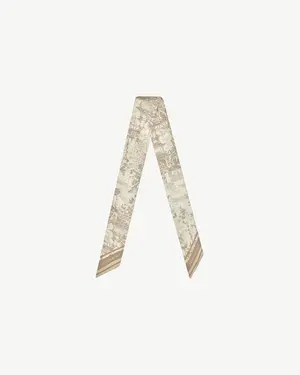 Strathberry Silk Skinny Scarf - Neutral