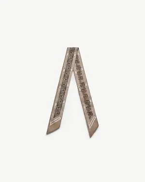 Strathberry Silk Skinny Scarf Neutral