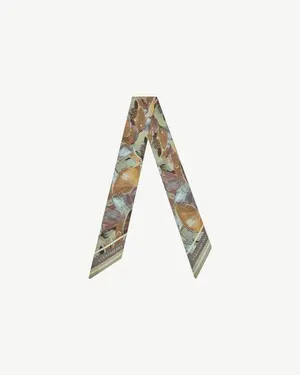 Strathberry Silk Skinny Scarf - Neutral
