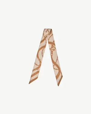 Strathberry Silk Skinny Scarf - Neutral