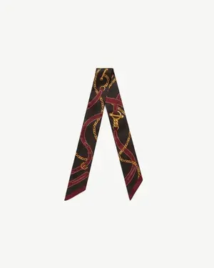 Strathberry Silk Skinny Scarf - Red