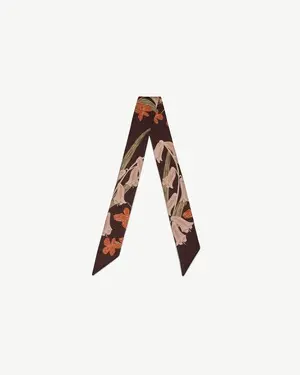 Strathberry Silk Skinny Scarf - Red