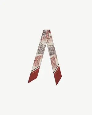 Strathberry Silk Skinny Scarf - Red