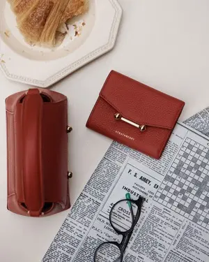 Strathberry Mosaic Trifold Wallet - Red