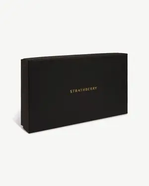 Strathberry Leather Sunglasses Case With Popper Closure - Black