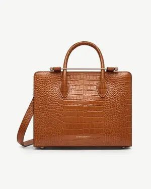 Strathberry Midi Tote Leather Top Handle Bag - Brown