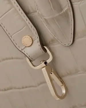 Strathberry Midi Tote Leather Top Handle Bag - Grey