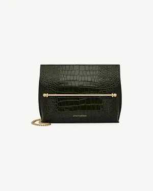 Strathberry Stylist Crossbody Leather Clutch - Green