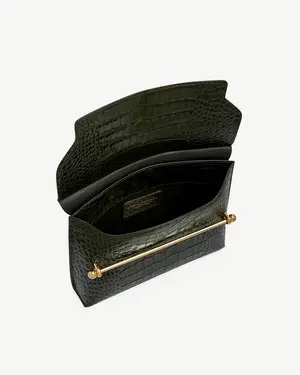 Strathberry Stylist Crossbody Leather Clutch - Green
