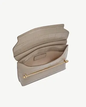 Strathberry Stylist Crossbody Leather Clutch - Grey