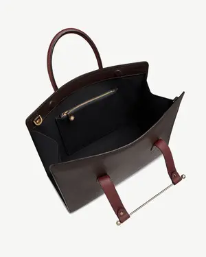 Strathberry Tote Bag With Music Bar Closure - Brown