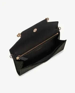 Strathberry Multrees Chain Wallet Leather Mini Clutch - Green