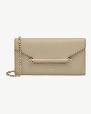 Strathberry Multrees Chain Wallet Leather Mini Clutch - Neutral