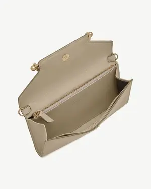 Strathberry Multrees Chain Wallet Leather Mini Clutch - Neutral