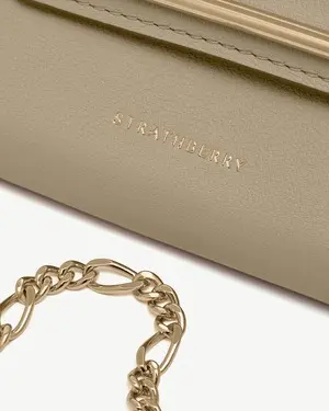 Strathberry Multrees Chain Wallet Leather Mini Clutch - Neutral