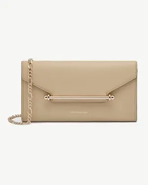 Strathberry Strathberry Multrees Chain Wallet Leather Mini Clutch Neutral