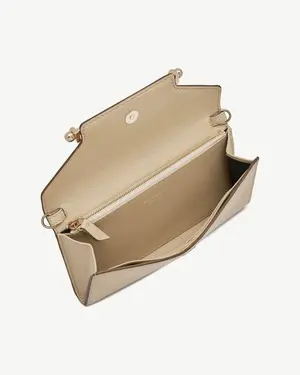 Strathberry Multrees Chain Wallet Leather Mini Clutch - Neutral