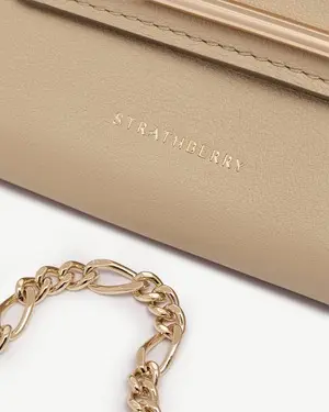 Strathberry Multrees Chain Wallet Leather Mini Clutch - Neutral