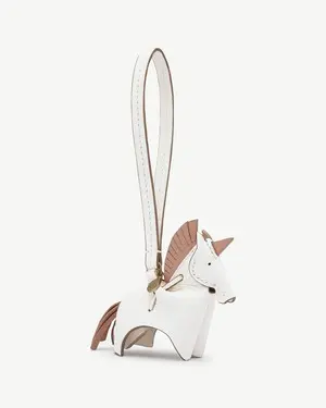 Strathberry Animal Bag Charm - White/pink