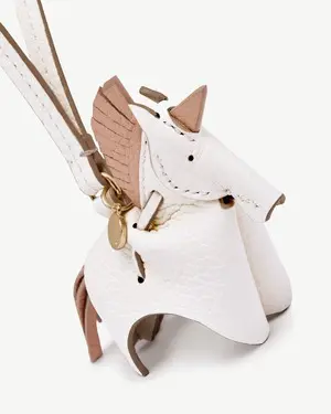 Strathberry Animal Bag Charm - White/pink