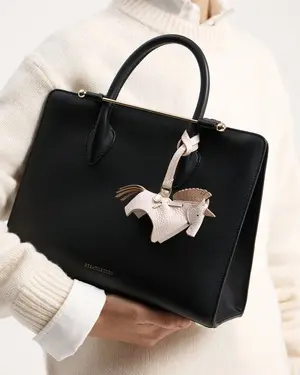 Strathberry Animal Bag Charm - White/pink