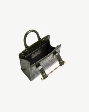 Strathberry Nano Tote Top Handle Leather Mini Tote Bag - Green