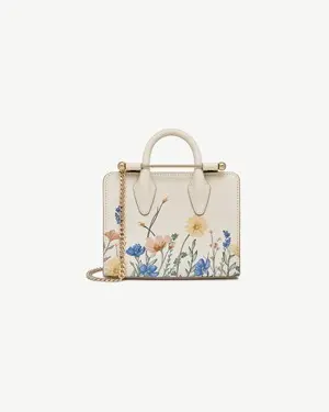Strathberry Nano Tote Leather Mini Bag - White