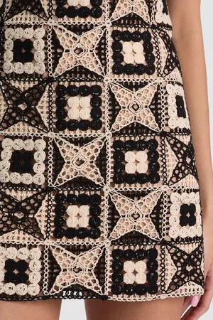 Alice + Olivia Clyde Crochet Mini Dress