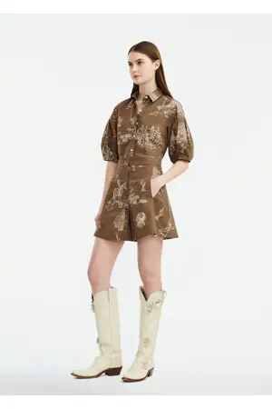Lela Rose Reyrosa Cotton Short