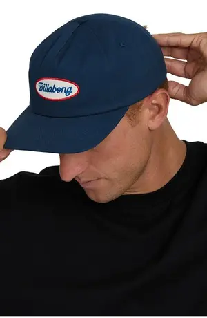 BILLABONG Baseball Cap With Embroidered Logo Detail - Dark Denim