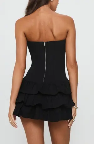 Princess Polly Valentia Tiered Ruffle Strapless Mini Dress