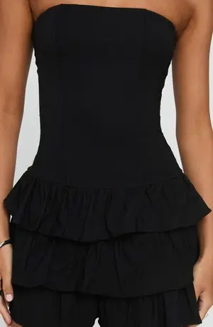 Princess Polly Valentia Tiered Ruffle Strapless Mini Dress