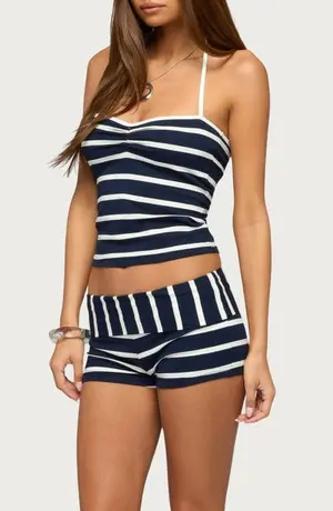 EDIKTED Lorenza Striped Halter Top