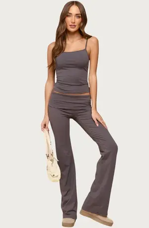 EDIKTED Blonka Cropped Camisole - Gray