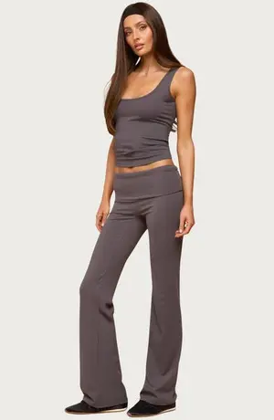 EDIKTED Kiarra Scoop Neck Tank - Gray