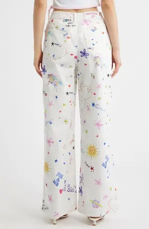 KULANI KINIS Printed Straight Leg Jeans