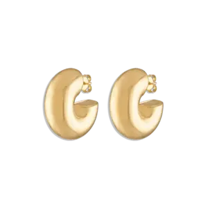 Alexa Leigh Chubby Hoop Earrings - Yellow Gold