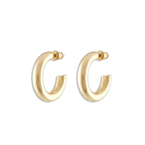 Alexa Leigh Everyday Hoop Earrings - Yellow Gold