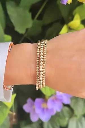 Alexa Leigh Gold Filled Beaded Stretch Bracelet - 4mm