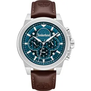 Timberland Fast Strike Chronograph Stainless Steel Watch With Leather Strap - Tan