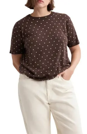 Mango Polka Dot Fine Knit Sweater - Chocolate
