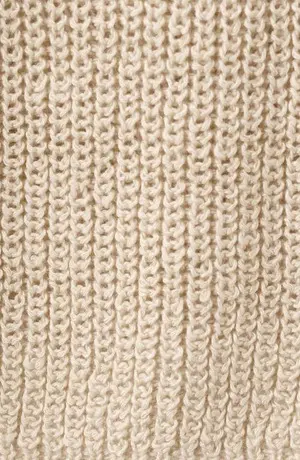 Mango V-neck Shaker-stitch Sweater With Dropped Shoulders - Sand