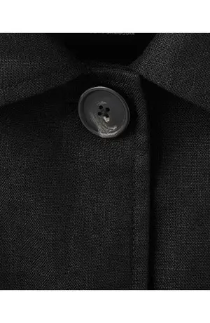 Mango Belted Linen Jacket - Black