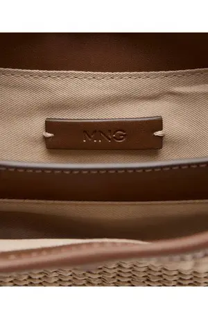 Mango Contrasting Canvas & Faux Bucket Bag