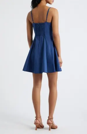 Lulus Blaise Cotton Blend Skater Mini Dress